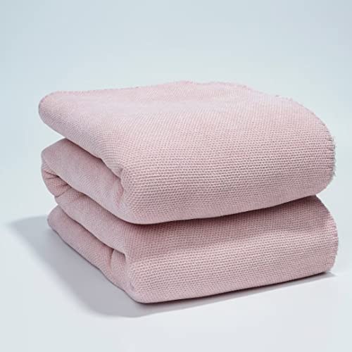 Oversized Chenille Sherpa Blanket, Warm Cozy Sherpa Blanket Soft Fluffy Blanket for Couch Bed Sofa, Pink, 60x80 inches, All Season