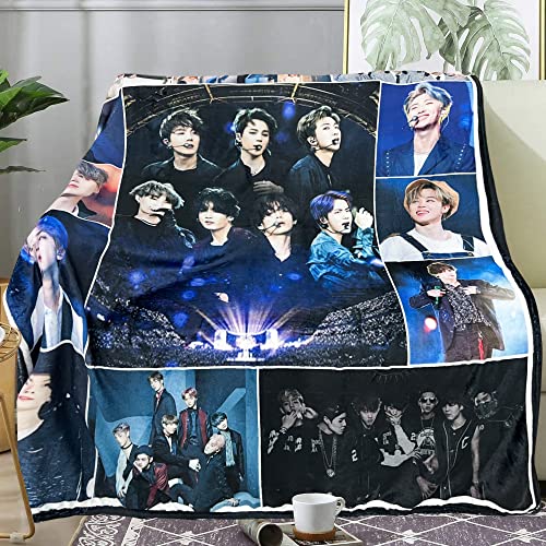 The Idol Singer Blanket Flannel Fleece Blanket Soft Novelty Fashion Singers Blanket Bed Throws Blanket for Sofa Bed Bedroom Air Conditioning Blanket Decoration 60X80 Inch