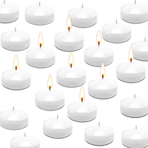 JHENG 2.2 Inch Floating Candles Bulk Pack for Events, Weddings, Spa, Home Decor, Special Occasions and Holiday Decorations (Small - 2.2'' - Set of 50 , White)