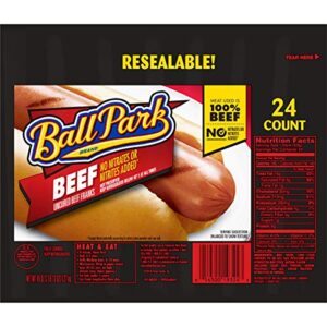 ball park beef hot dogs, original length, 24 count (club pack)