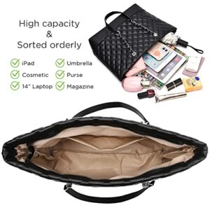 Women Quilted Shoulder Bag, Fashion Lightweight Handbags Tote Puses Designer Satchel Hobo Bag with Chain Straps (Khaki)