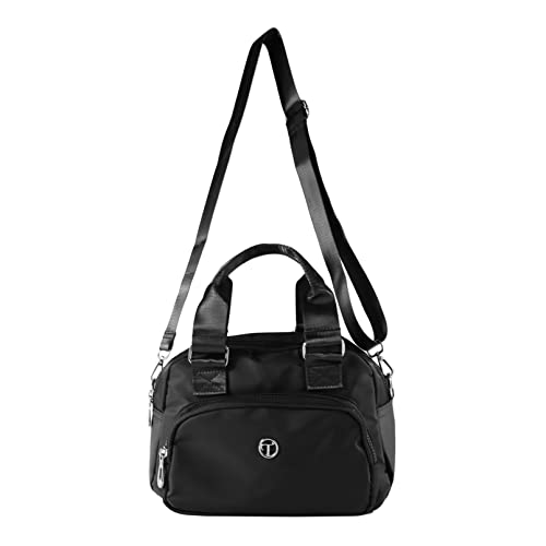 QXPDD Crossbody Bag for Women Shoulder Bags Vintage Nylon Handbag Messenger Bag Travel Daily Tote Bag,Black