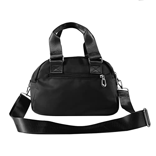 QXPDD Crossbody Bag for Women Shoulder Bags Vintage Nylon Handbag Messenger Bag Travel Daily Tote Bag,Black