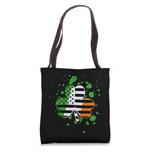 st. patrick`s day irish american flag cloverleaf shamrock tote bag