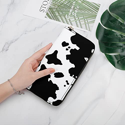 Qwalnely Leather Cow Print Wallet Cow Print Purse for Women Phone Credit Card Storage Purse Cow Print Stuff Gifts for Ladies Girls