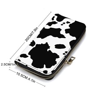 Qwalnely Leather Cow Print Wallet Cow Print Purse for Women Phone Credit Card Storage Purse Cow Print Stuff Gifts for Ladies Girls