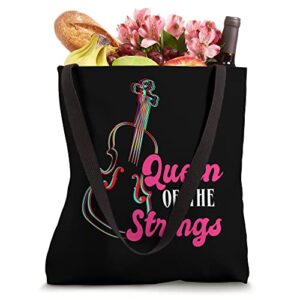 Queen Of The Strings Violin Player Violinist Fiddle Musician Tote Bag