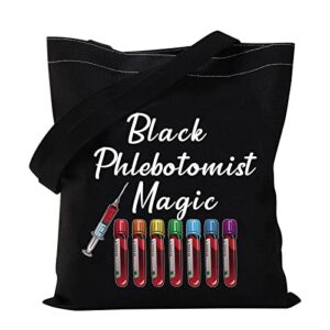 vamsii phlebotomist tote bag black phlebotomist magic shoulder bag black phlebotomist gifts phlebotomy technician gifts(black tote)