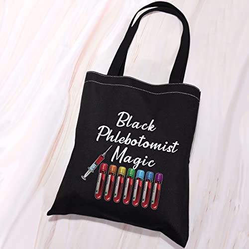 VAMSII Phlebotomist Tote Bag Black Phlebotomist Magic Shoulder Bag Black Phlebotomist Gifts Phlebotomy Technician Gifts(black tote)