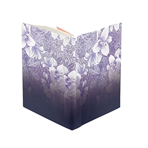 Tongluoye Purple Flowers Book Cover Protector for Girls Fashion Book Covers for Soft Cover Books with Ribbon Bookmark Made of Durable Polyester Materials Lightweight Book Pouch for Women Gifts