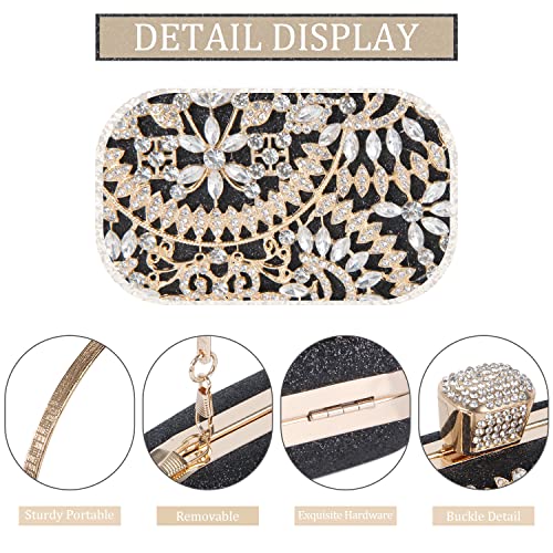 SUKUTU Gorgeous Women Sparkling Evening Bag Rhinestone Beaded Clutch Purse Glitter Bridal Prom Party Handbag