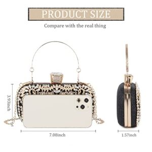 SUKUTU Gorgeous Women Sparkling Evening Bag Rhinestone Beaded Clutch Purse Glitter Bridal Prom Party Handbag