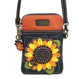 Chala Handbags LaserCut Totes Shoulder Purse with Matching Wallet Gift Set (Plum Sunflower Tote & Cellphone Crossbody Gift Se)