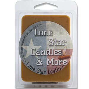 Leather, Lone Star Candles & More's Premium Strongly Scented Hand Poured Wax Melts, Authentic Aroma of Genuine Leather, 18 Wax Cubes, USA Made in Texas 3-Pack