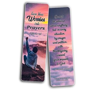 Religious Bookmarks About Waiting on God to Answer Prayer (12 Pack) - Encouraging Bible Verses for Men Women Church Supplies Cell Group Hospital Ministry Stocking Stuffers