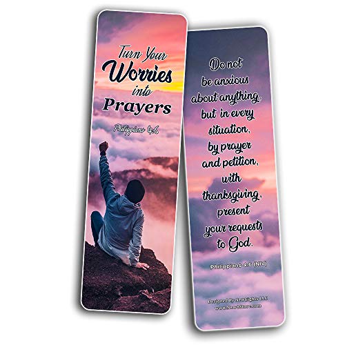 Religious Bookmarks About Waiting on God to Answer Prayer (12 Pack) - Encouraging Bible Verses for Men Women Church Supplies Cell Group Hospital Ministry Stocking Stuffers