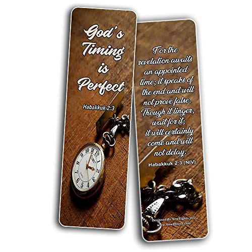 Religious Bookmarks About Waiting on God to Answer Prayer (12 Pack) - Encouraging Bible Verses for Men Women Church Supplies Cell Group Hospital Ministry Stocking Stuffers