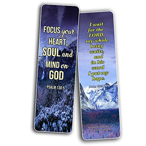 Religious Bookmarks About Waiting on God to Answer Prayer (12 Pack) - Encouraging Bible Verses for Men Women Church Supplies Cell Group Hospital Ministry Stocking Stuffers