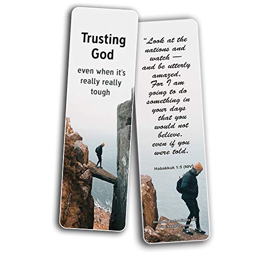 Religious Bookmarks About Waiting on God to Answer Prayer (12 Pack) - Encouraging Bible Verses for Men Women Church Supplies Cell Group Hospital Ministry Stocking Stuffers