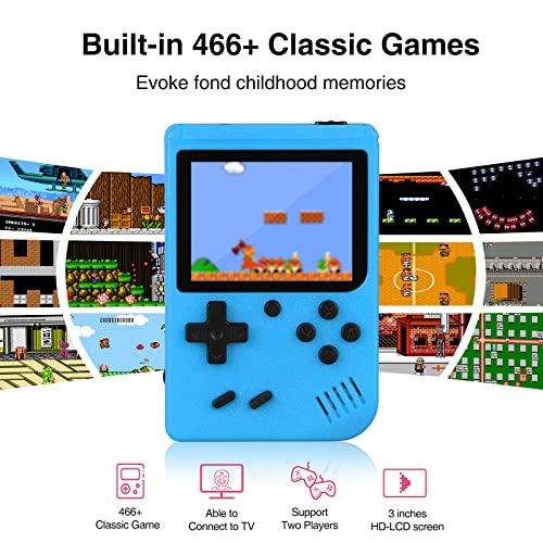 Retro Handheld Game Console - Vaomon Handheld Game Console Comes with Protective Shell, 400+ Classical FC Games, Gameboy Console Support Connecting TV & 2 Players, Ideal Gift for Kids & Lovers