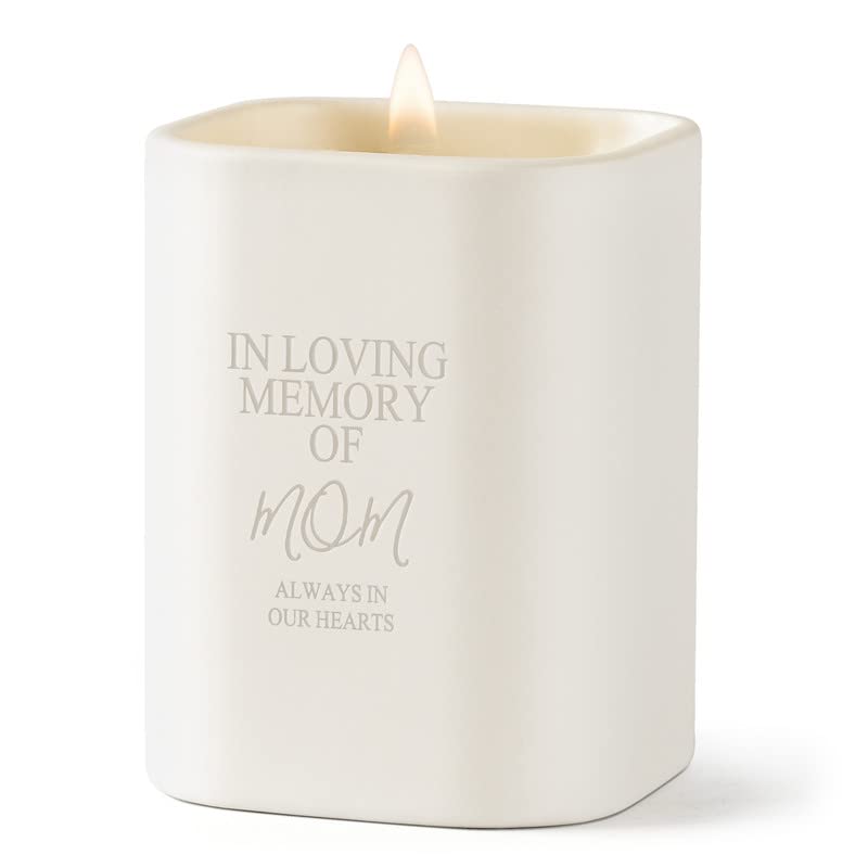 LukieJac Ceramic Memorial Candle Gifts for Loss of Mother Sympathy Candle Gifts for Loss of Mom - in Loving Memory of Mom Bereavement Condolences Remembrance Funeral Grieving Gifts for Loss of Mother