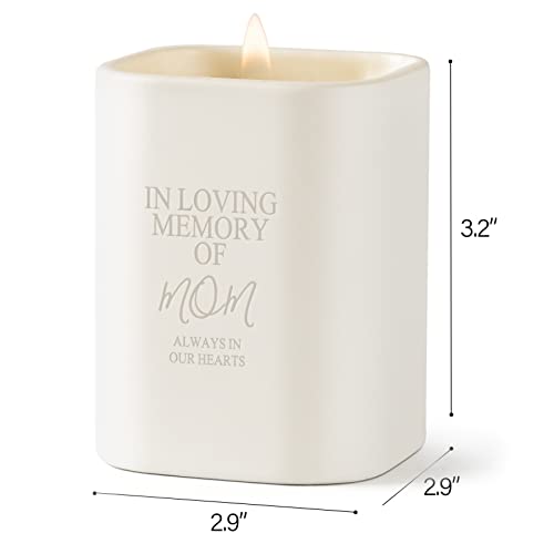 LukieJac Ceramic Memorial Candle Gifts for Loss of Mother Sympathy Candle Gifts for Loss of Mom - in Loving Memory of Mom Bereavement Condolences Remembrance Funeral Grieving Gifts for Loss of Mother