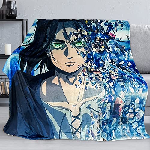 Anime Blanket Ultra Soft Flannel Throw Blankets Warm Lightweight Bedding Air Conditioner Blanket for Sofa Bedroom Office Funny Anime Throw Blankets 60X80Inch