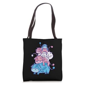 trans pride cow pile transgender tote bag