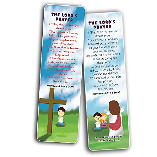 The Lord's Prayer Bible Bookmarks for Kids (12-Pack) - VBS Sunday School Easter Baptism Thanksgiving Christmas Rewards Encouragement Gift