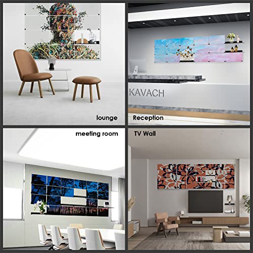 KAVACH DIY Art Wall Mount Shelf, Solid Aluminum Metal Floating Shelves, Artwork Storage Folding Shelving, TV PS4 Stand for Home Office Hotel Bedroom Bathroom Living Room Bar Decor