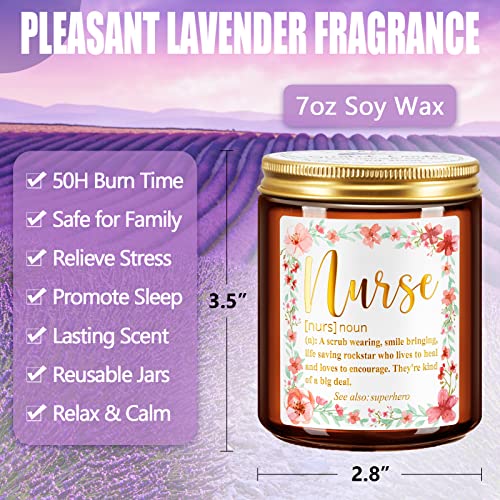 Nurses Week Gifts Nurse Gifts for Women, Nurse Appreciation Gifts for Nurses Day Gifts, Lavender Scented Candles Gifts for Women School Nurse Practitioner Gifts, Funny Soy Candles for Home Scented 7Oz