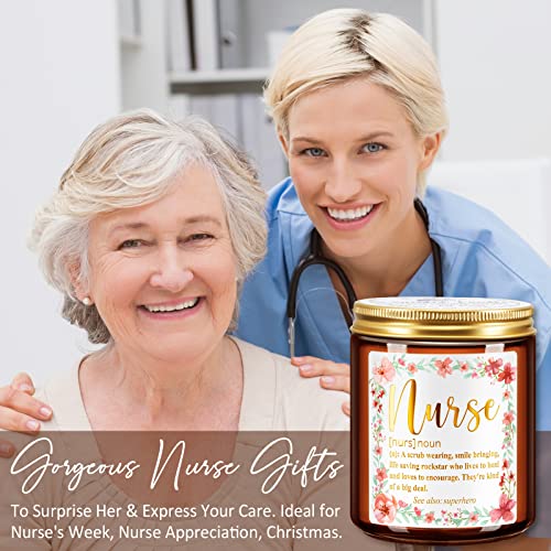 Nurses Week Gifts Nurse Gifts for Women, Nurse Appreciation Gifts for Nurses Day Gifts, Lavender Scented Candles Gifts for Women School Nurse Practitioner Gifts, Funny Soy Candles for Home Scented 7Oz