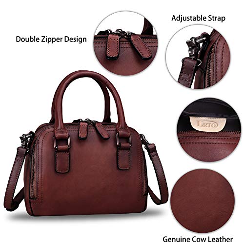 Genuine Leather Handbags for Women Vintage Handmade Top-Handle Handbag Purse Shoulder Bag Cowhide Satchel Bags for Ladies