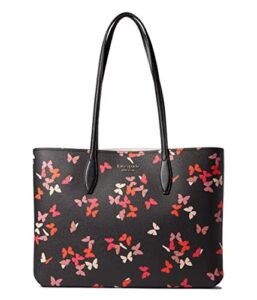 kate spade new york all day butterfly cluster printed pvc large tote black multi one size