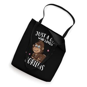 Funny Gorilla Lover Just A Girl Who Loves Gorillas Tote Bag