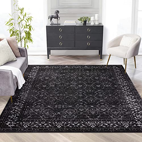 Well Woven Zazzle Argos Black Vintage Modern 5'3" X 7'3" Area Rug