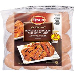 Tyson Boneless Skinless Chicken Thighs, 2.5 Pound -- 12 per case.