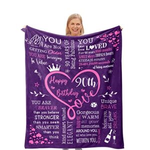 omokil 90th birthday gifts for women/men, best 90th birthday gifts, 1933 birthday gifts, 90 year old present ideas for grandma, mom, friend, sister, wife, teacher, aunt, coworker blanket (50″ x 60″)