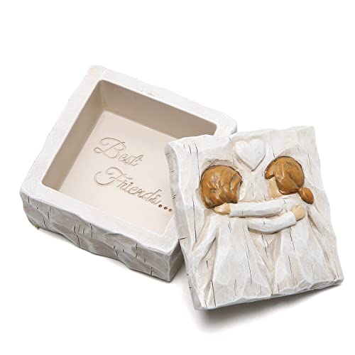 Hodao Friendship jewelry Keepsake Box Sculpted Hand-Painted Keepsake Box Anniversary, Housewarming Gifts Jewelry Box Key, Jewelry home decorative box decorative boxes for home décor Friendship gifts