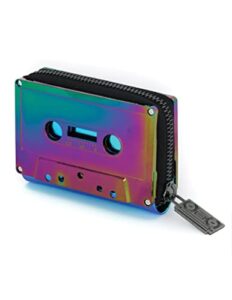 fydelity retro cassette tape wallet case credit cards and cash cassette wallet zipper wallet colorful women’s cute wallet vintage wallet retro wallets purse card holder wallet for women electro black