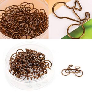 20pcs Bicycle Paper Clip Metal Funny Document Clips for School Office Bookmark Organizing Stationery Supplies