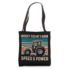 perfect tractor design diddly squat farm speed and power tote bag