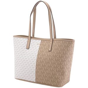 michael kors carter large open tote vanilla multi 2 one size