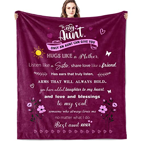 Tsefiwo Mothers Day Aunt Gifts from Niece Aunt Birthday Gift Best Aunt Ever Gifts Aunt Gifts from Nephew Birthday Gift for Aunt Birthday Gifts Ideas Throw Blankets 60"x50"