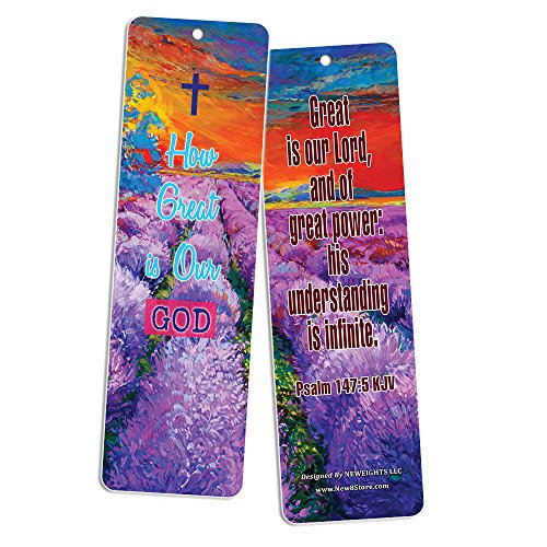 Favorite Bible Verses Bookmarks Cards King James Version KJV (60-Pack) - Inspirational Scriptures Encouraging - Prayer Cards - War Room Decor - Stocking Stuffers for Men Women Teens Boys Girls Kids