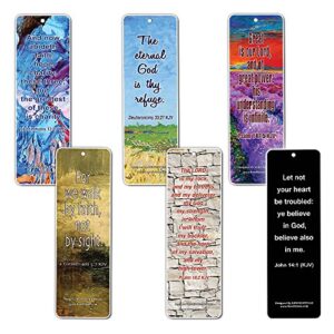 Favorite Bible Verses Bookmarks Cards King James Version KJV (60-Pack) - Inspirational Scriptures Encouraging - Prayer Cards - War Room Decor - Stocking Stuffers for Men Women Teens Boys Girls Kids