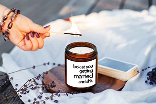 Scented Candle, Look at You Getting Married Candles Gifts for Women, Sister, Besties, BFF, Soy Candles for Home Scented, Home Decorations, Aromatherapy Candles, Amber Jar Candles(B007)