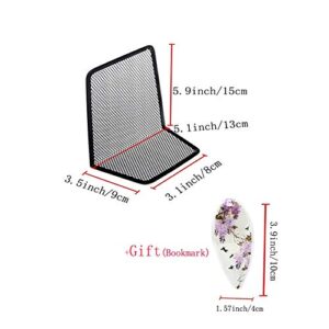 LRZCGB Metal Mesh Bookends Desktop Stand Book Holder Bookmark Decoration for Office Library School