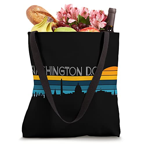 Washington D.C. Skyline - Vintage Retro Sunset Cityscape Tote Bag