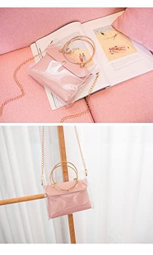 Floette Small Clear Purse Clear Crossbody Bag Clear Handbag Clear Clutch Stadium Approved for Concert Sport Event Festival (A06)